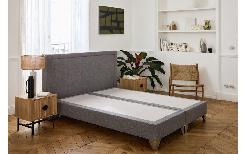 Sommier Tempur Fixe Duo H20 160x200 Très Ferme Gris Tisse | La ...